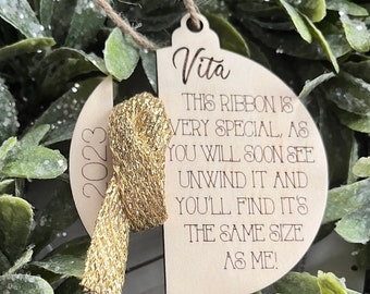 Growth Ornament, Christmas Present Growth Ornament, Ribbon Ornament ...