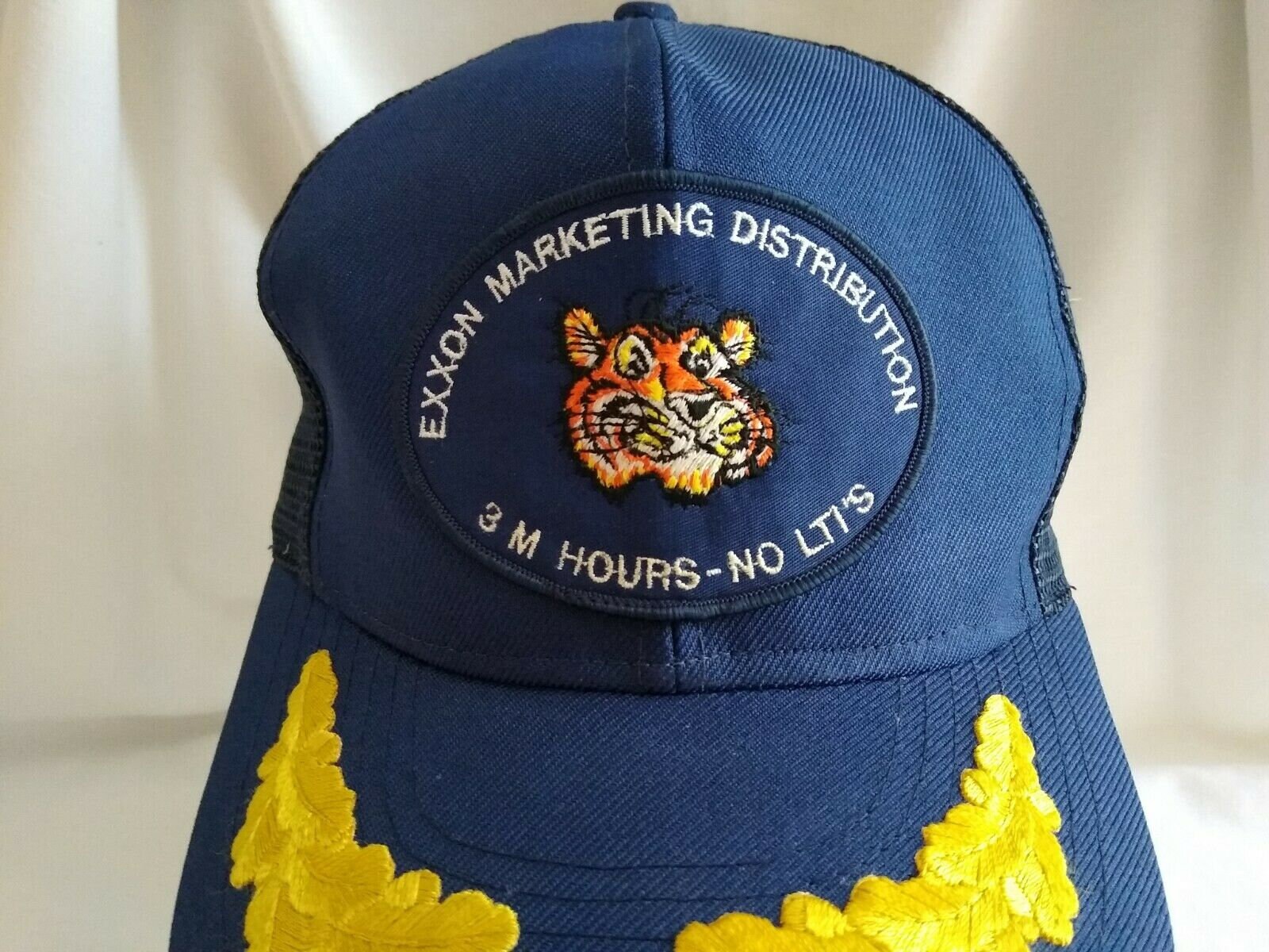 Vintage Exxon Tiger Trucker Cap Blue Snapback Hat Marketing ...