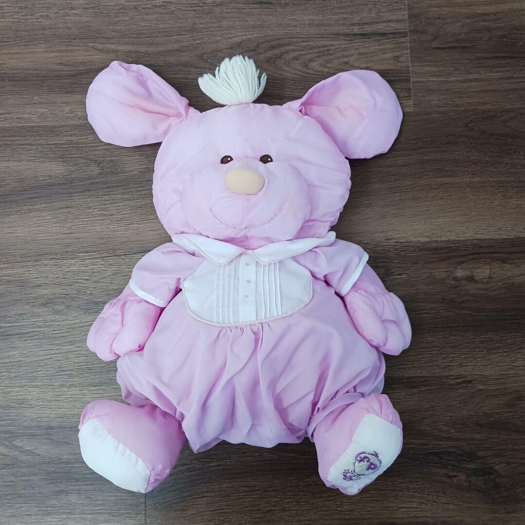 Vintage Fisher Price Puffalump Pink Puppy Dog Plush Outfit Stuffed ...
