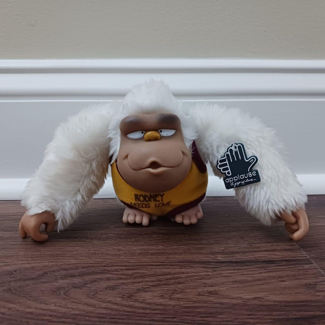 Vintage Applause Plush Rodney Needs Love White Gorilla Ape Monkey 1979 ...
