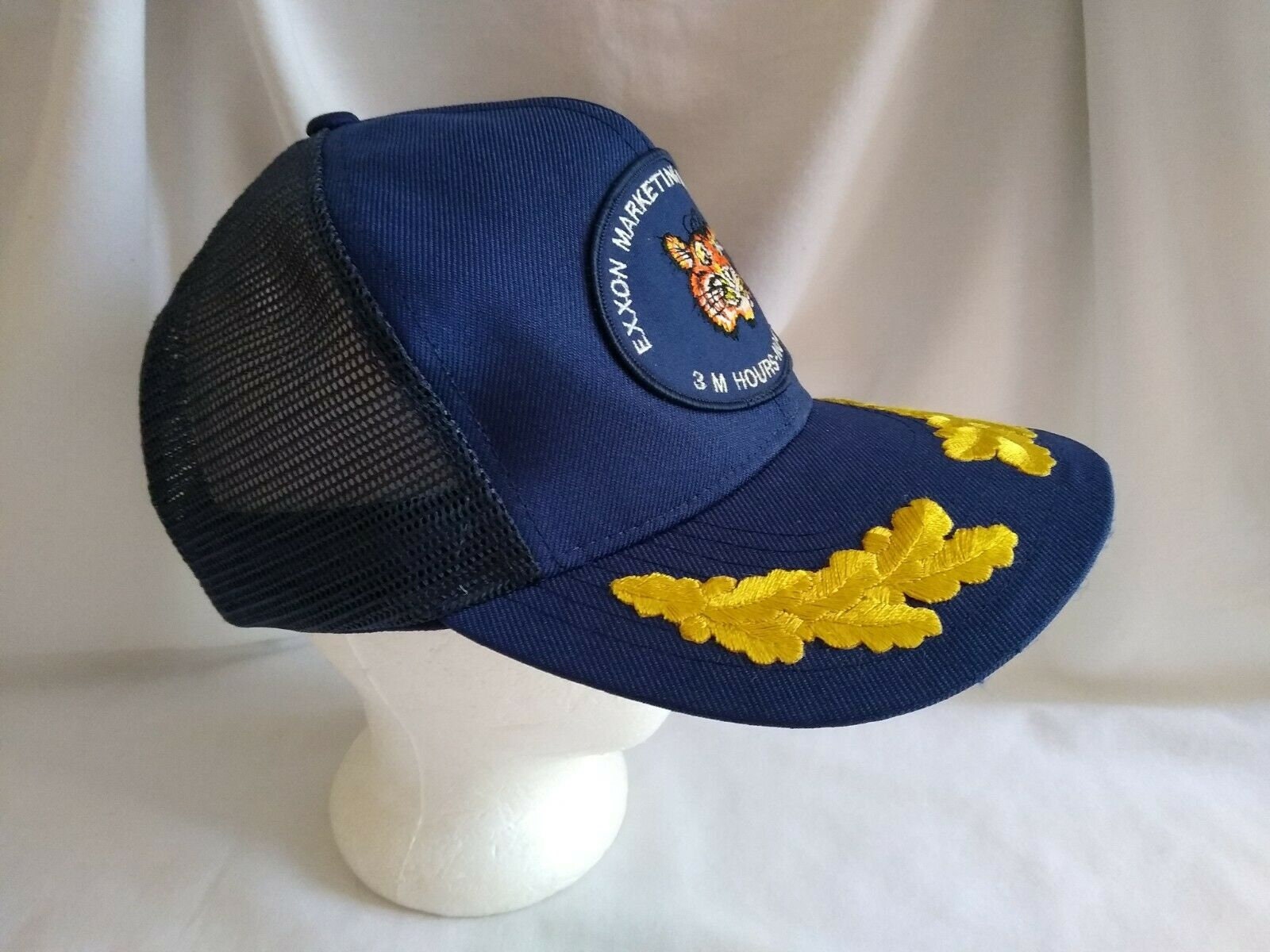 Vintage Exxon Tiger Trucker Cap Blue Snapback Hat Marketing ...