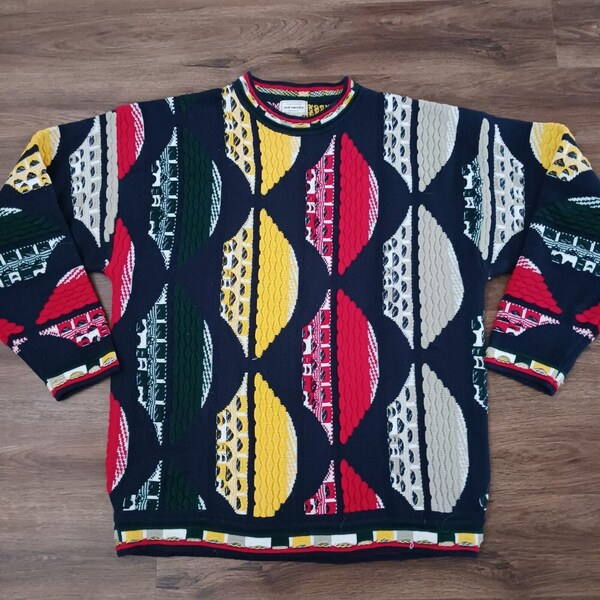 90s Colorful Sweater - Etsy