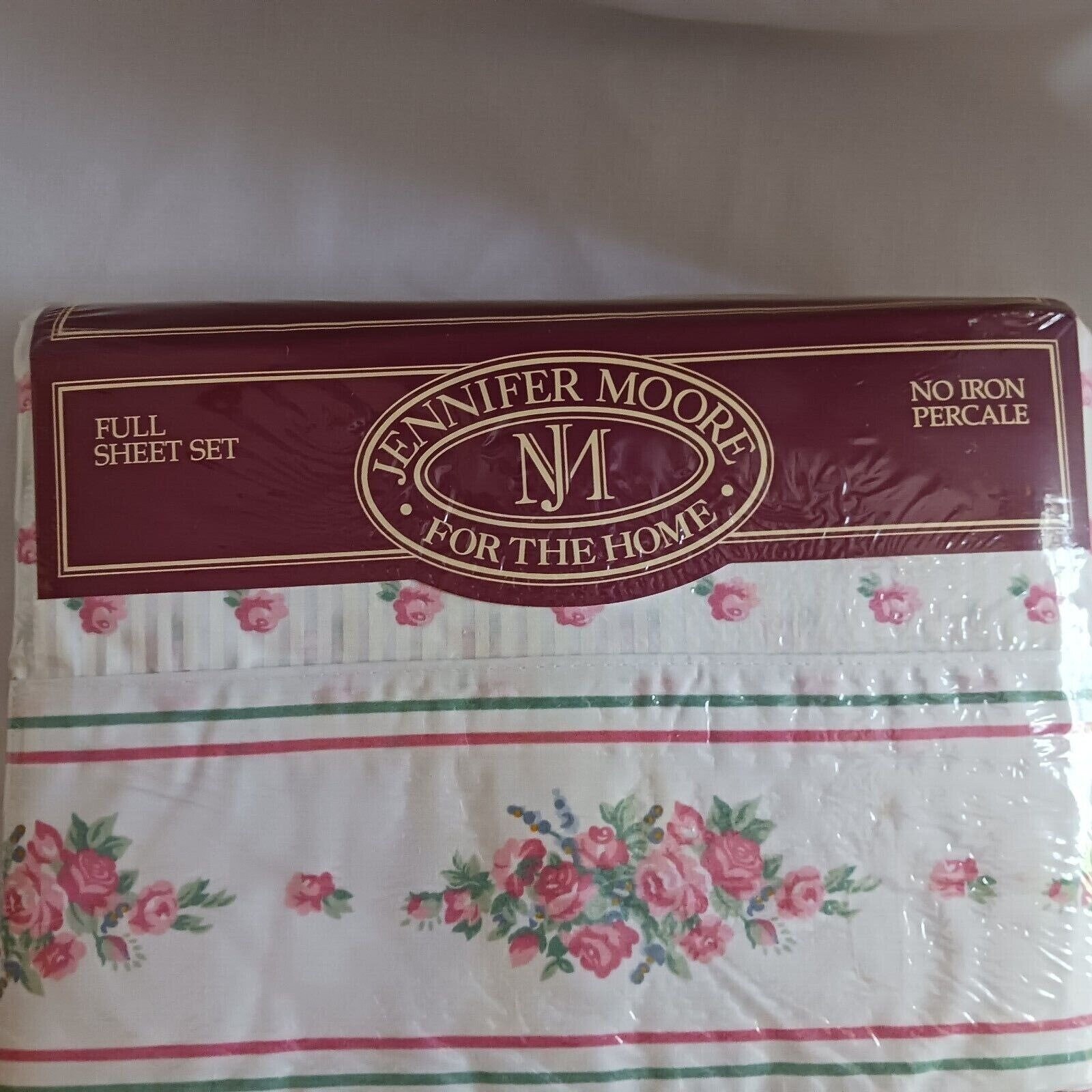 New 4-piece Jennifer Moore Stanmore Full Bed Sheet Set Floral USA 1986 ...