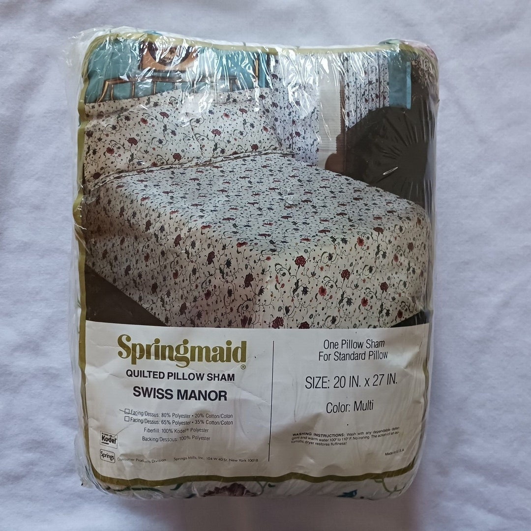 Vintage Springmaid Swiss Manor Quilted Pillow Sham 20 X 27 New - Etsy
