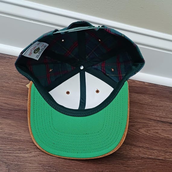 New Vtg 90s Plaid Snapback Baseball Hat G Cap Suede B… - Gem
