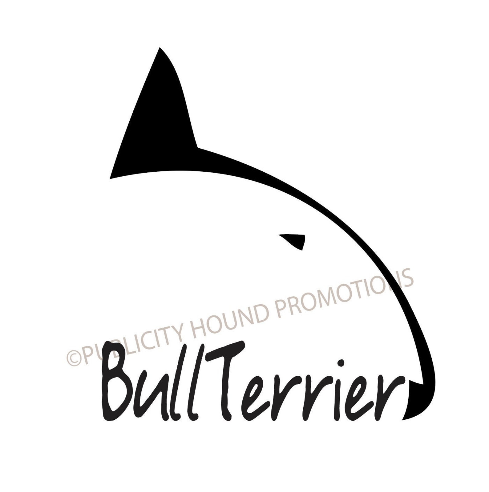 Bull Terrier, Streamline Bully Car Window Decal With Breed Name - Etsy