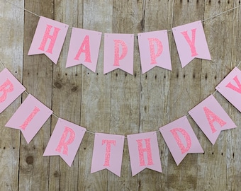 Pink Birthday Banner - Etsy