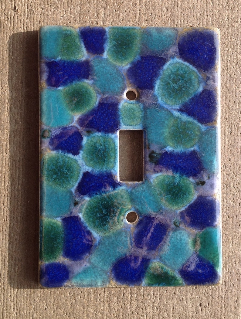 Blue Sea Glass Ceramic Switchplate / Light Switch Cover | Etsy