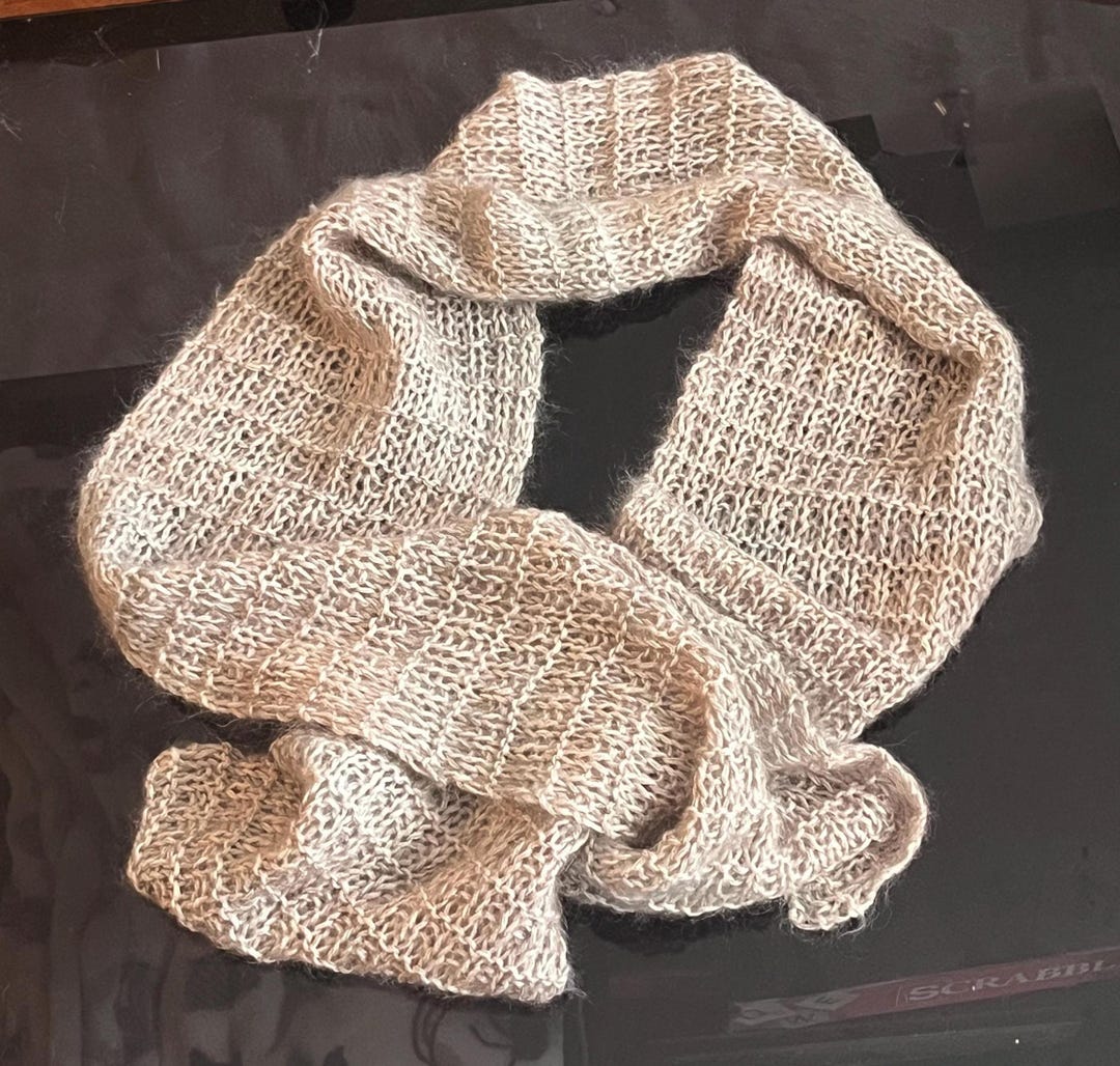 Hand Knitted Yak and Mohair Lace Scarf 60” - Etsy