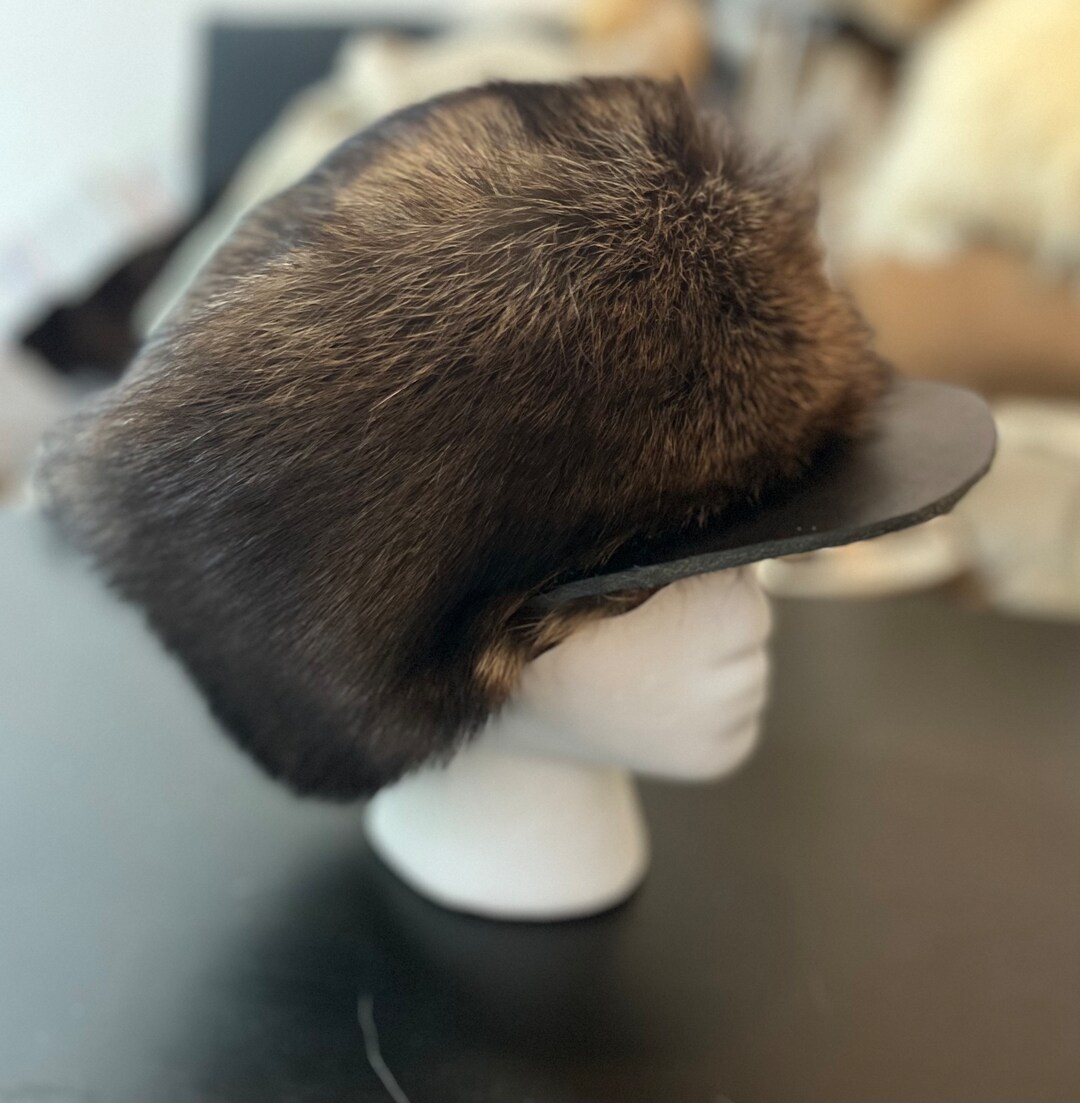 Fisher Fur Free Trapper Hat With Latigo Brim Size L Silk - Etsy