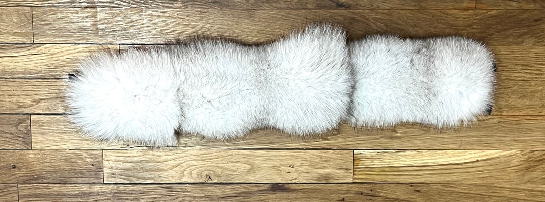 SALE Ranch Blue Fox Fur Hood Ruff Grosgrain Attached - Etsy