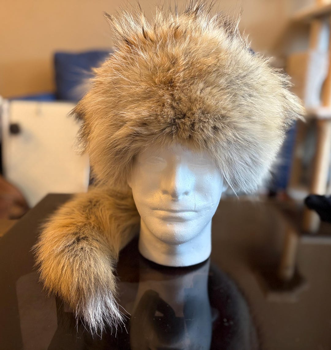 Montana Coyote Fur Davey Crockett Daniel Boone Hat Size XL Silk Satin ...