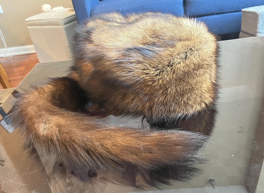 Fisher Fur Davey Crockett Daniel Boone Hat WITH TAIL Size SM Silk ...