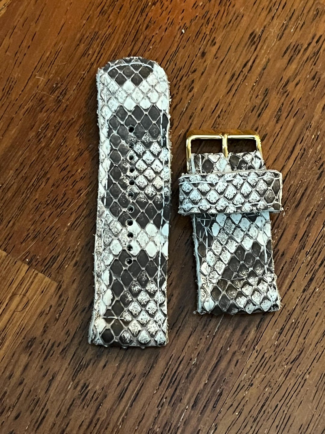 Real Burmese Python Skin Watch Straps With Gold or Steel Buckles 22mm ...