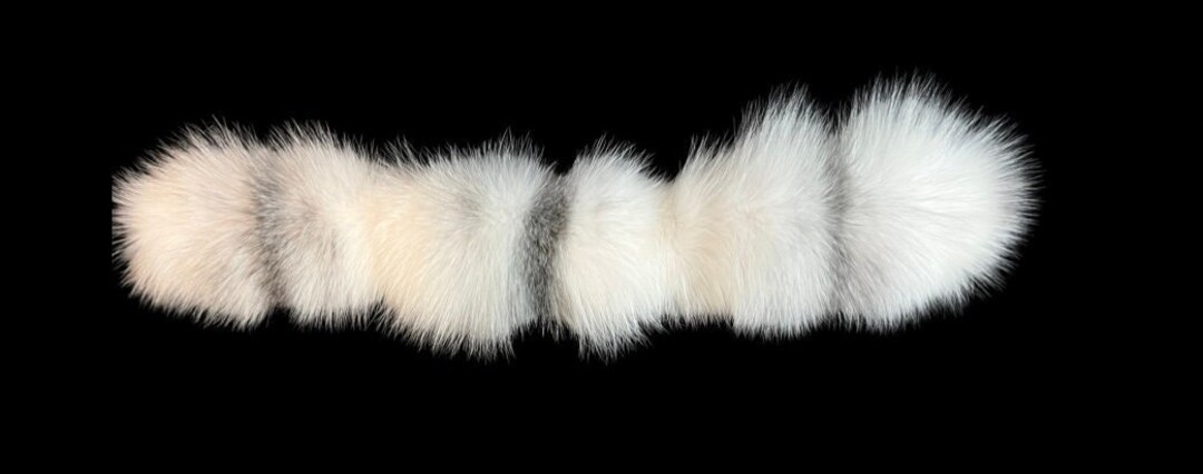 Arctic Marble Cross Fox Fur Hood Ruff 24" by 2.5 Grosgrain Attached - Etsy