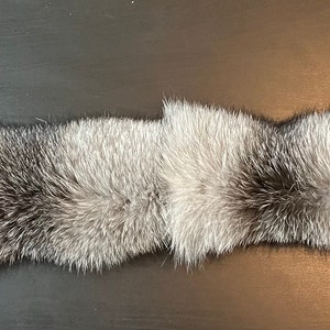 XL Blue Frost Fox Fur Coat Hood Ruff Trim 32 by 2.5 - Etsy
