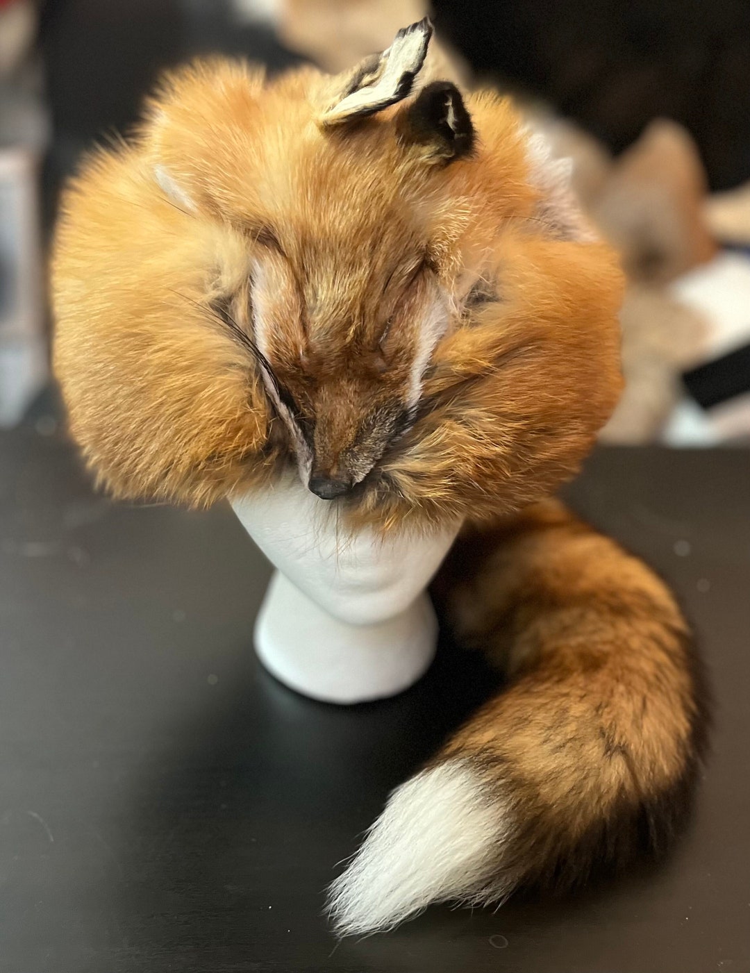 Premium Quality Red Fox Fur Hat With Face and Tail THREE SIZES - Etsy