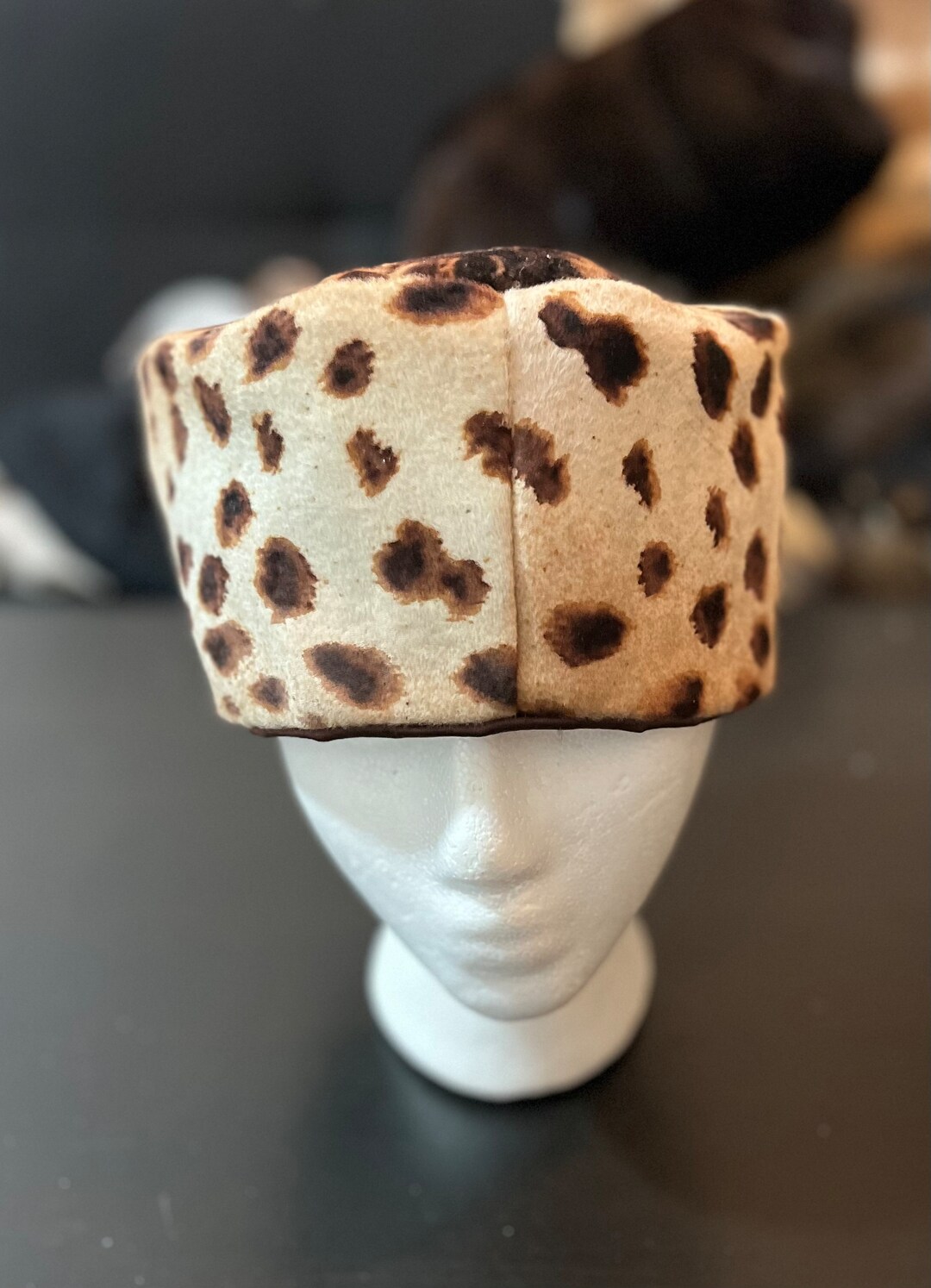 Realistic Ocelot Fur Hat (printed Goat) Size L Silk Satin Lining - Etsy