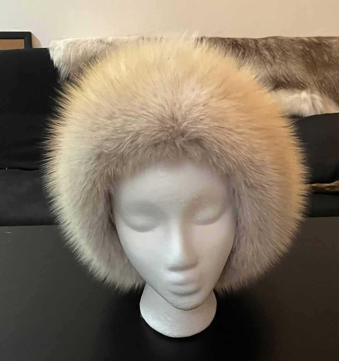 Golden Arctic Fox Fur Headband With Strap Closure Size L - Etsy