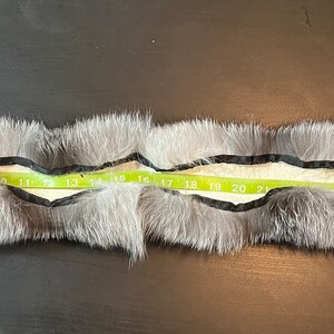 XL Blue Frost Fox Fur Coat Hood Ruff Trim 32 by 2.5 Grosgrain Attached ...