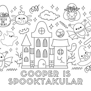 Cute Halloween Coloring Sheet Personalized Digital Download Ghost ...