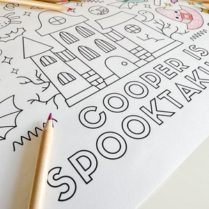 Cute Halloween Coloring Sheet Personalized Digital Download Ghost ...