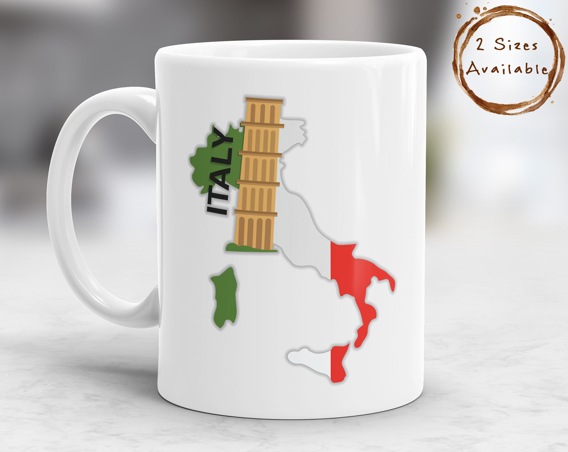 Italy Coffee Mug Italy Mug Italian Flag Mug Italian Fla - Etsy