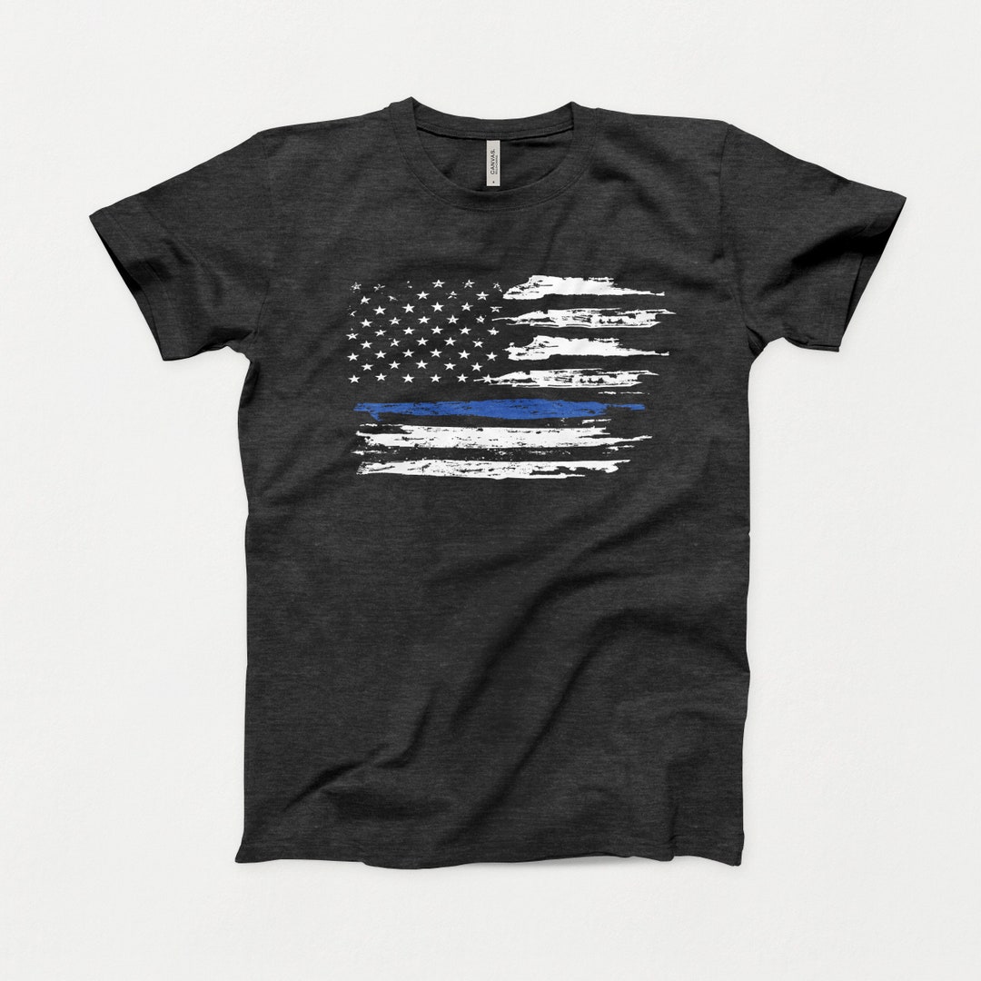 Thin Blue Line Flag T-shirt, Thin Blue Line Shirt, Police Shirt, Gift ...