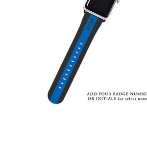 Thin Blue Line Apple Watch Band, Police Watch Band, Faux Leather Watch ...