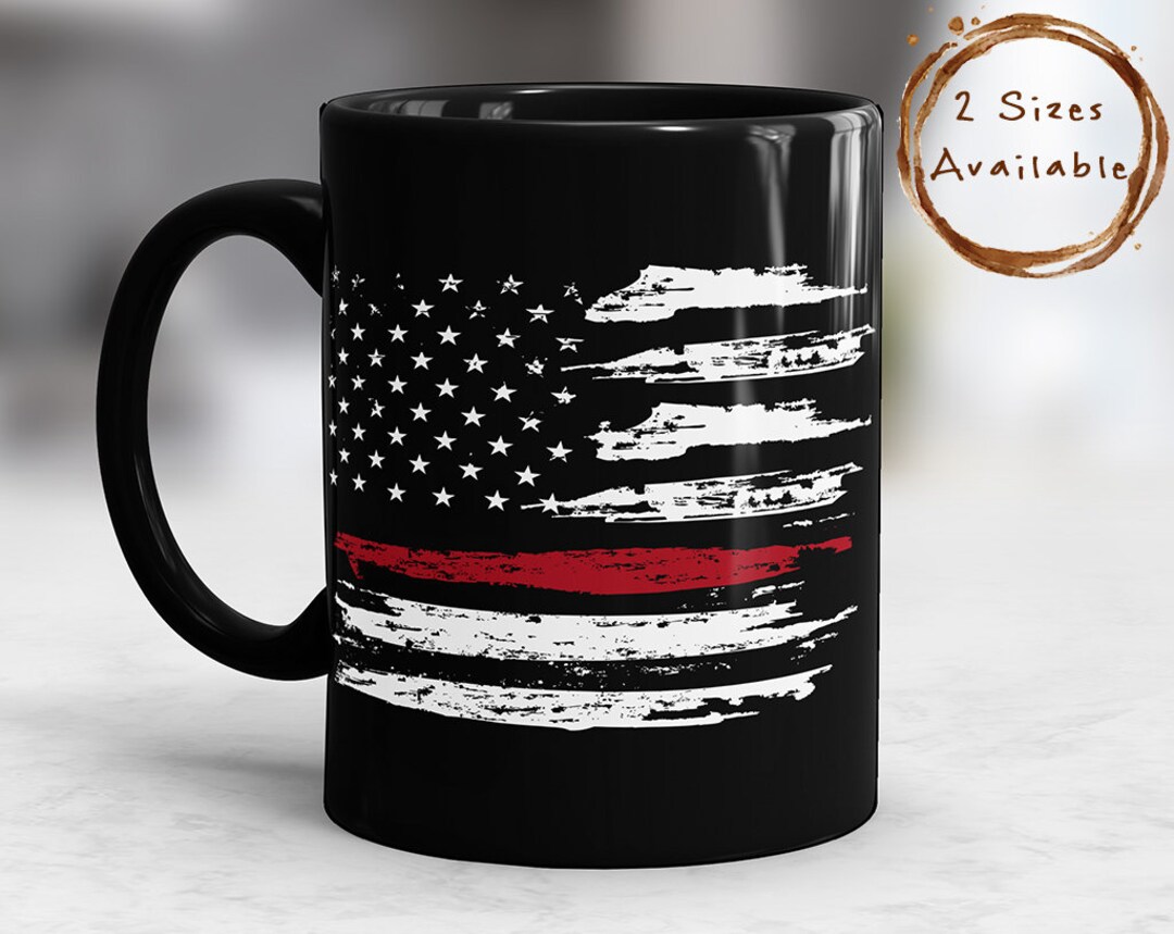 Thin Red Line Coffee Mug, Thin Red Line Mug, Fire Flag Mug, Hero Mug ...