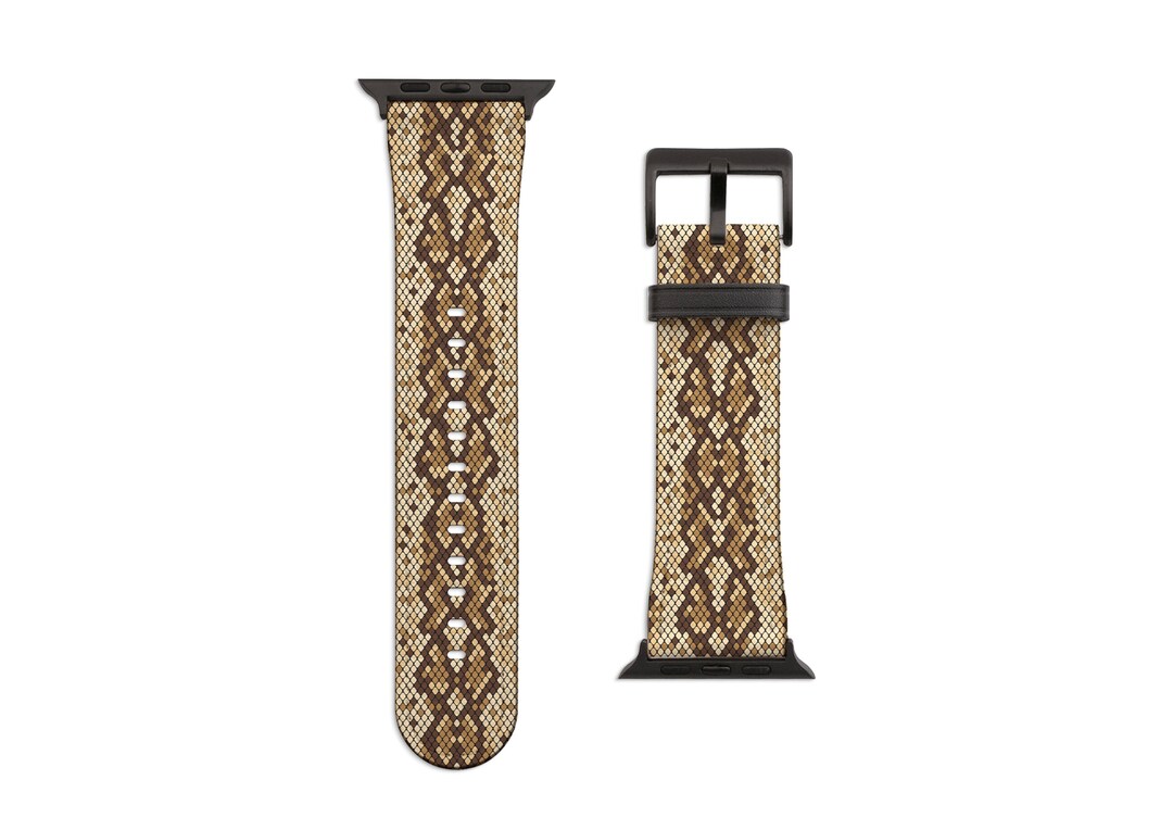 Snake Skin Apple Watch Band, Snake Print Watch Band, Faux Leather Watch ...