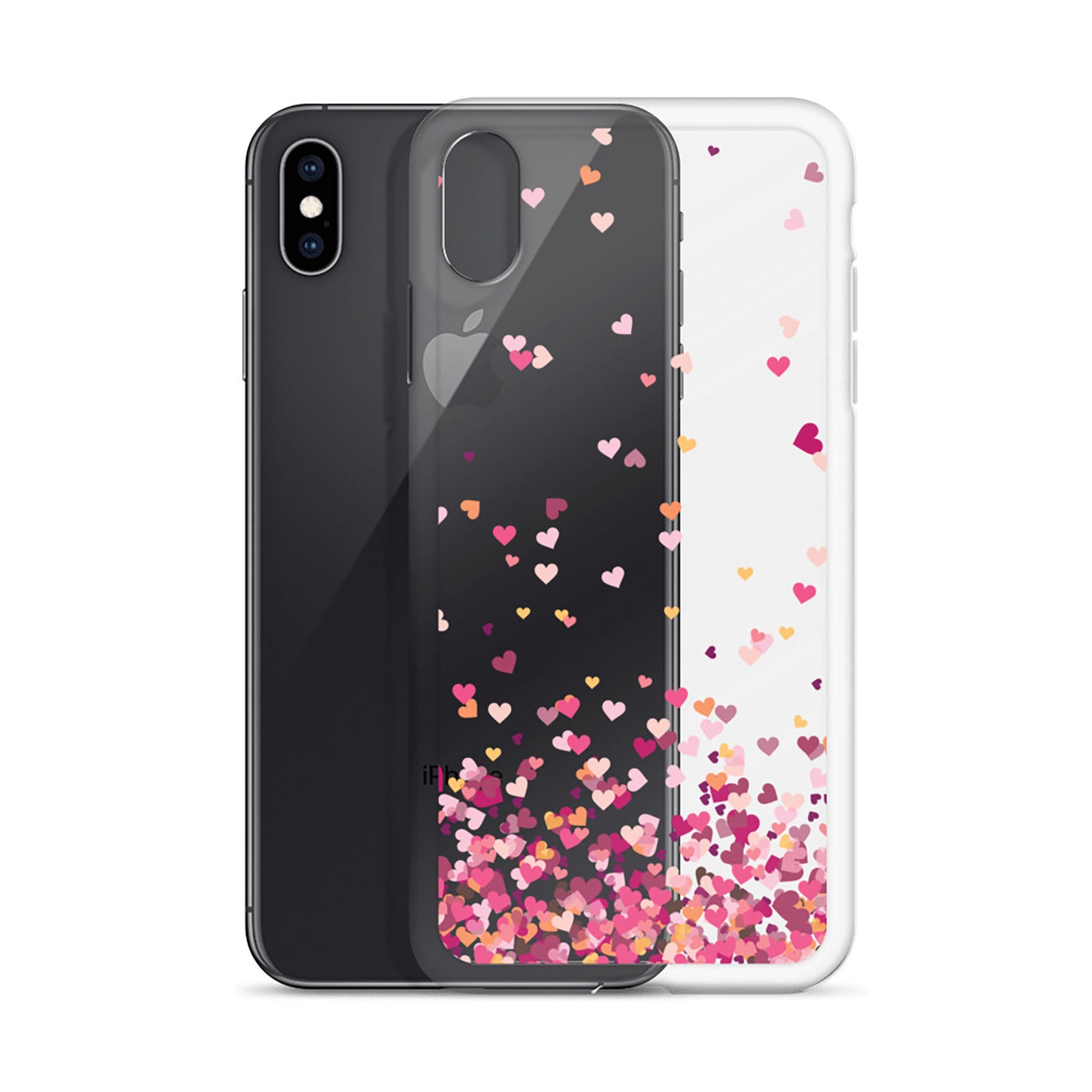 Falling Hearts Clear Phone Case Clear Iphone Case Iphone X - Etsy