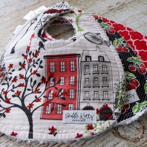 Baby Bibs - Baby Girl Bibs - Paris Bib - Red Quatrafoil Bib - Cherry ...