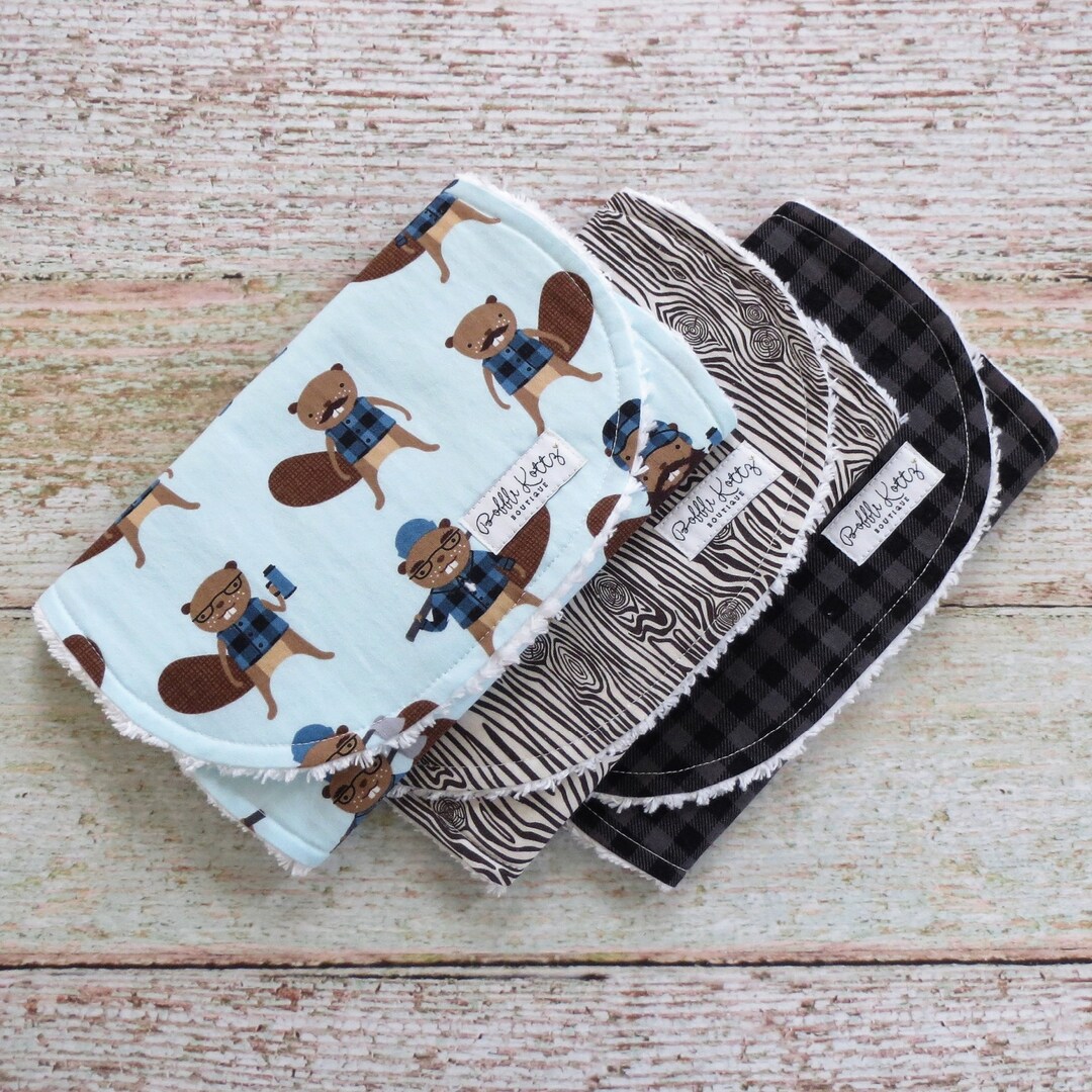 Baby Burp Cloths - Baby Boy Burp Cloths - Burly Beaver Burp Cloths ...