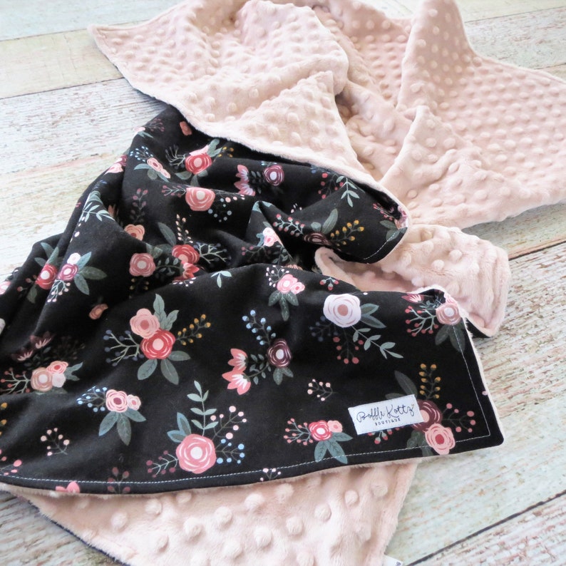 Baby Blanket - Minky Blanket - Baby Girl Blanket - Floral Blanket ...