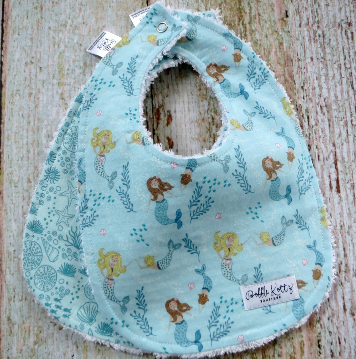 Baby Bibs - Baby Girl Bibs - Mermaid Bibs - Sea Life Bibs - Beach Bibs ...