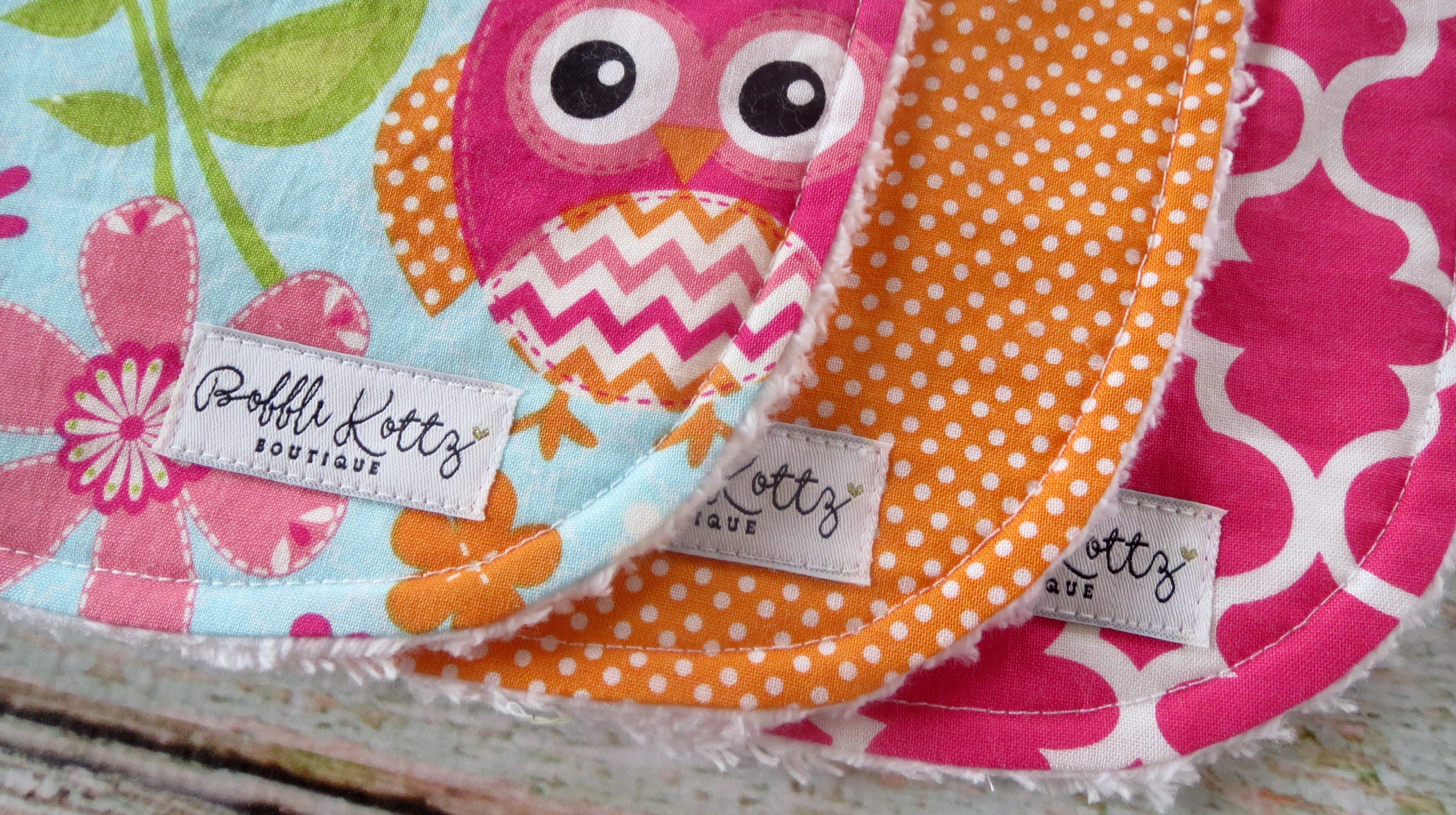 Baby Bibs - Baby Girl Bibs - Owl Baby Bibs - Woodland Bibs - Polka Dot ...