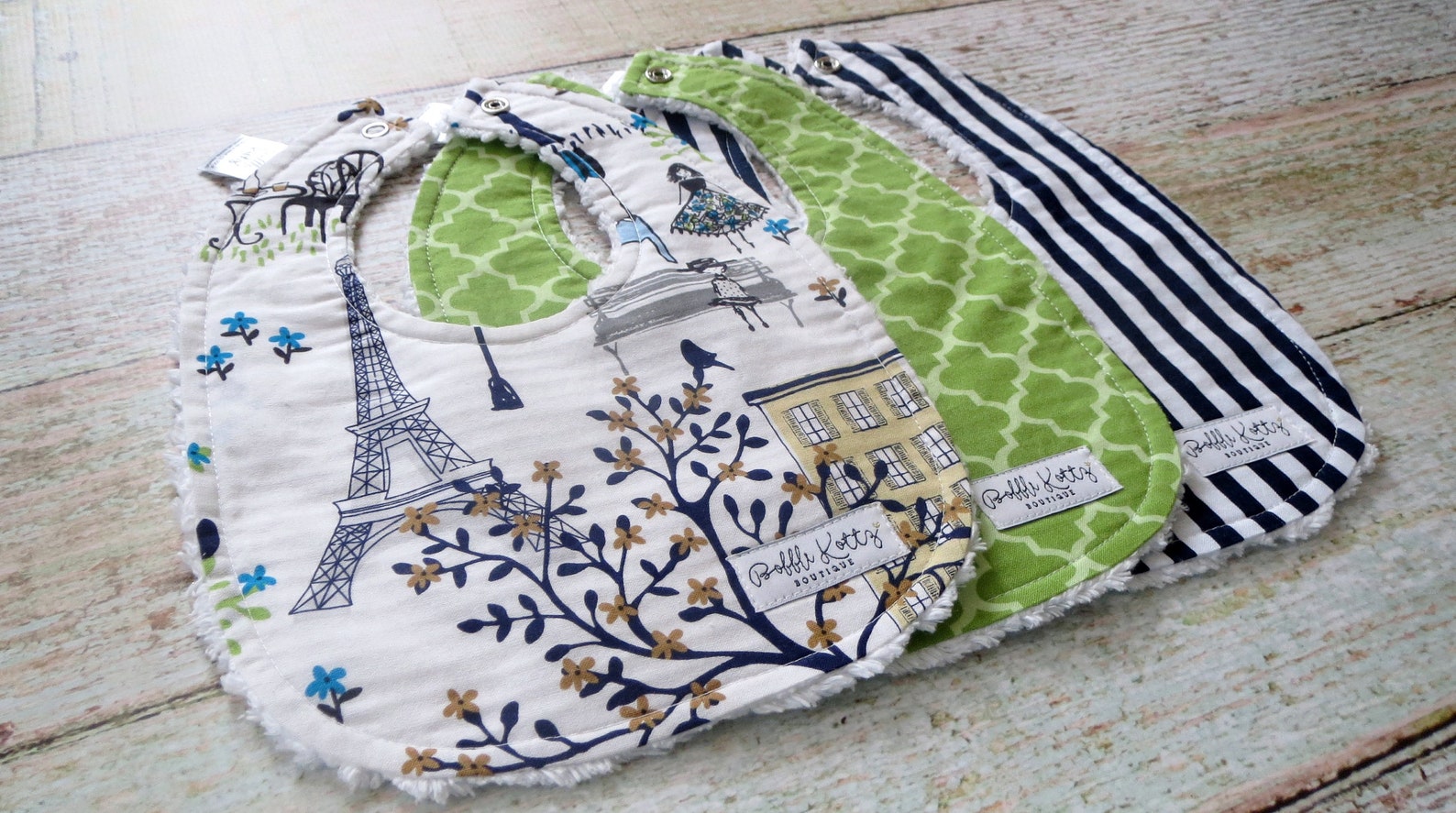 Bibs - Baby Girl Bibs - Paris Baby Bib - Eiffel Tower Baby Bib - Green ...
