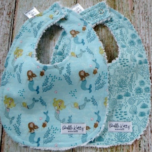 Baby Bibs - Baby Girl Bibs - Mermaid Bibs - Sea Life Bibs - Beach Bibs ...