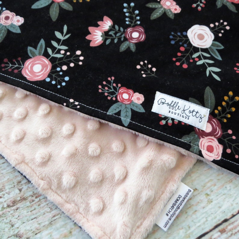 Baby Blanket - Minky Blanket - Baby Girl Blanket - Floral Blanket ...