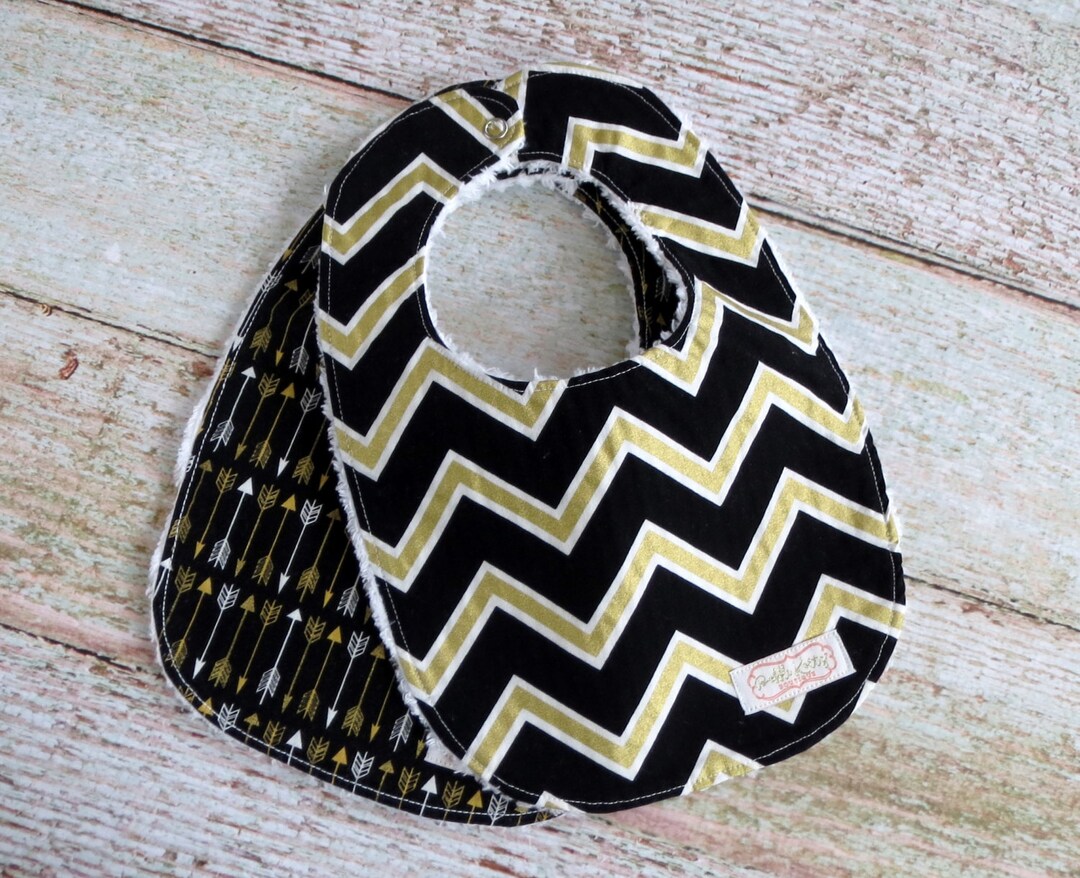 Baby Bibs Baby Boy Bibs Baby Girl Bibs Black Gold Bibs Tribal Bib Black ...