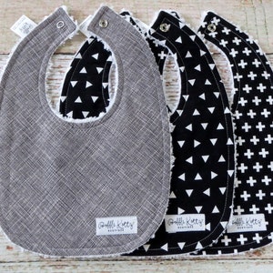 Baby Bibs - Black and White Baby Bibs - Gender Neutral Baby Bibs ...