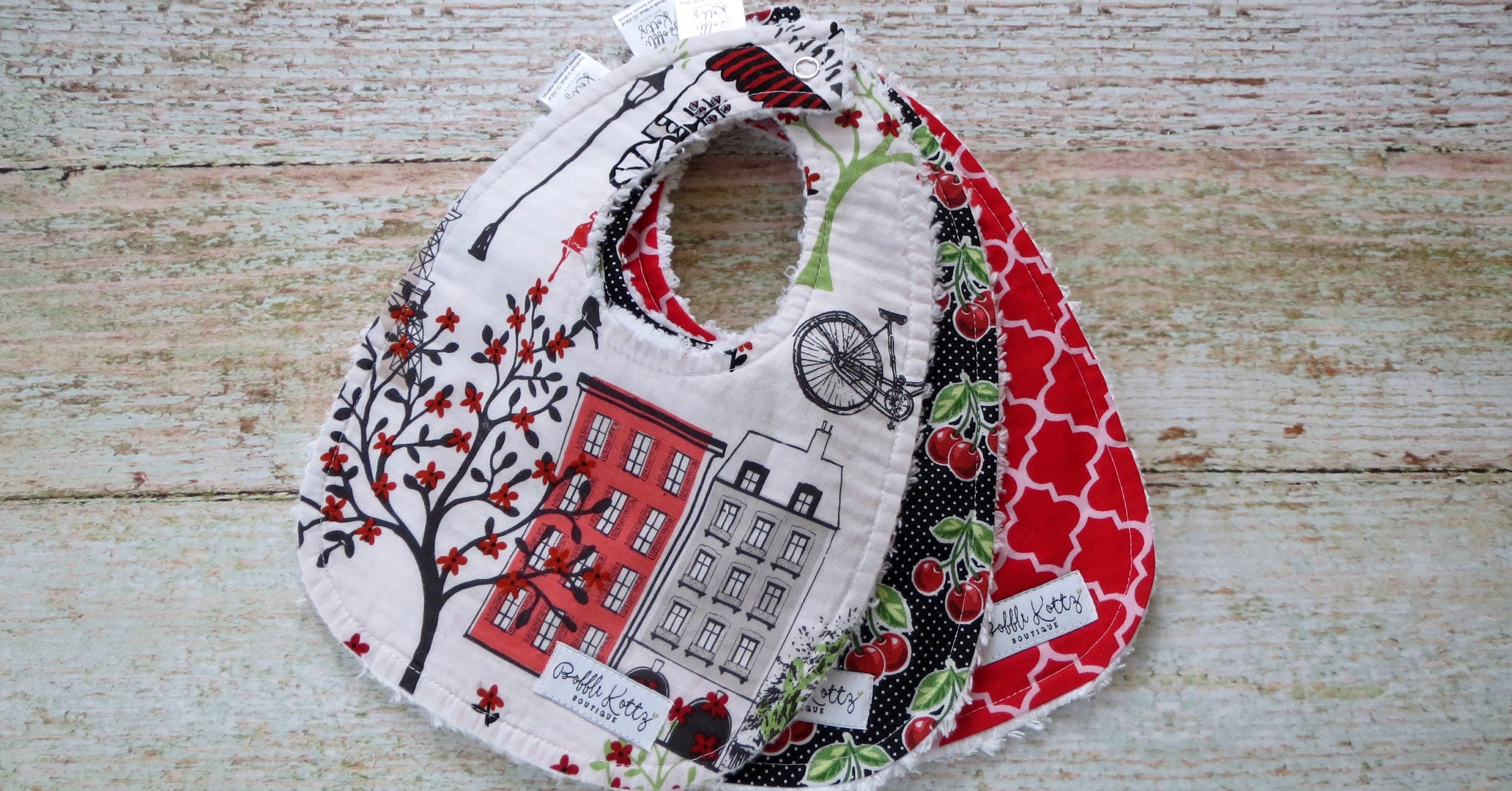 Baby Bibs Baby Girl Bibs Paris Bib Red Quatrafoil Bib - Etsy