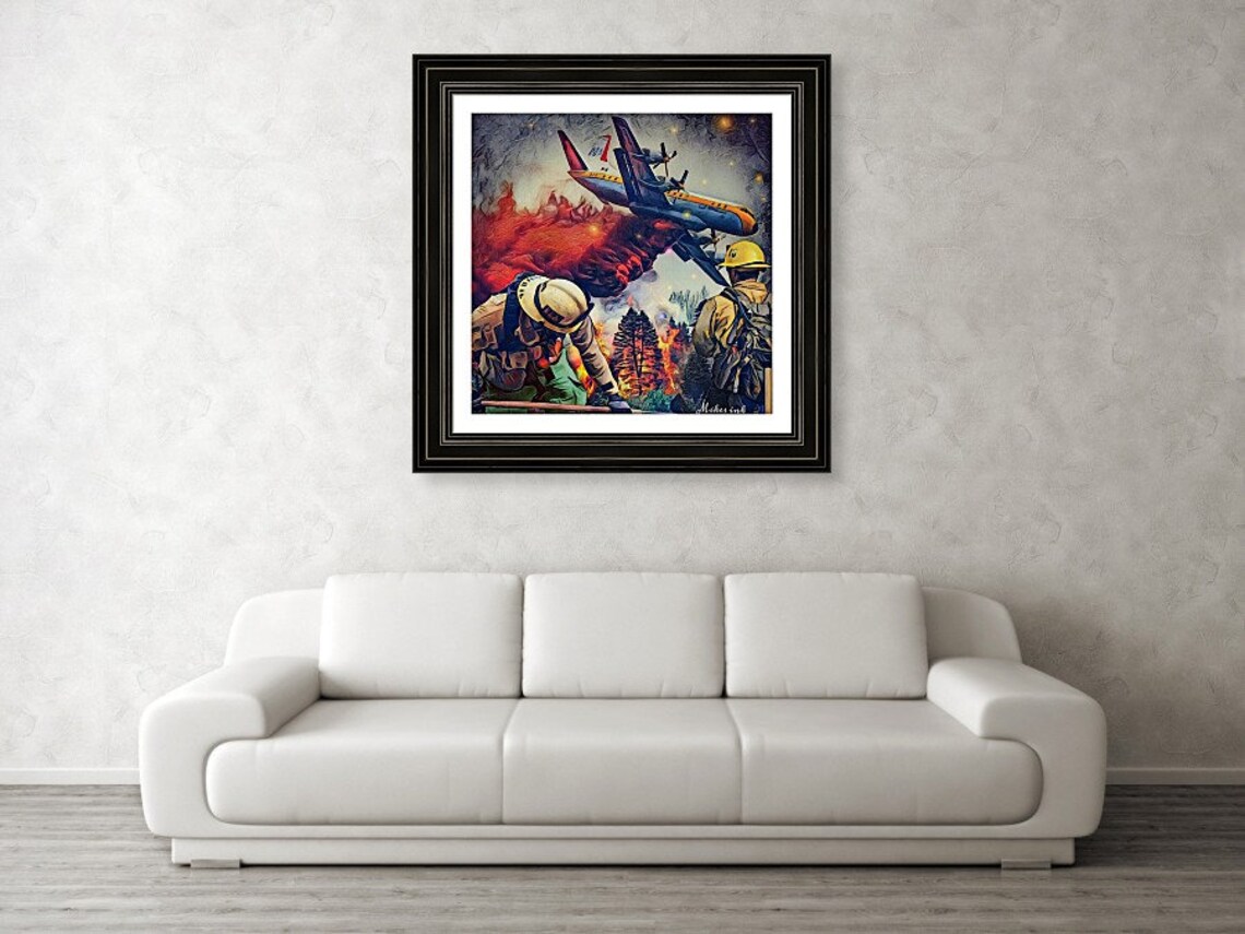 Wildland Firefighter Canvas Art Print 1.5 Inch Stretched or | Etsy