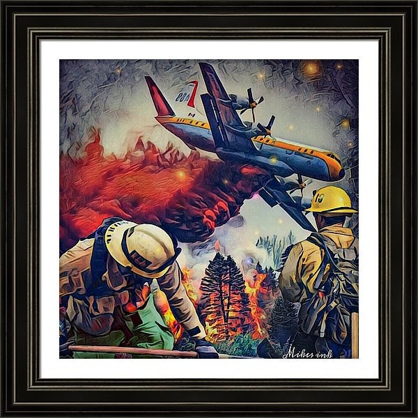 Wildland Firefighter Canvas Art Print 1.5 inch Stretched Or | Etsy