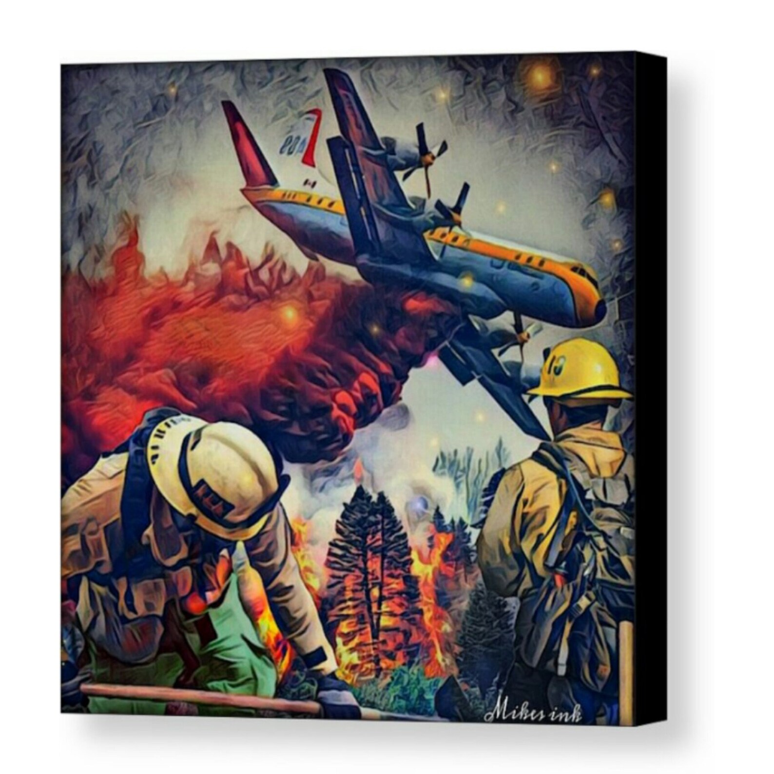 Wildland Firefighter Canvas Art Print 1.5 Inch Stretched or - Etsy