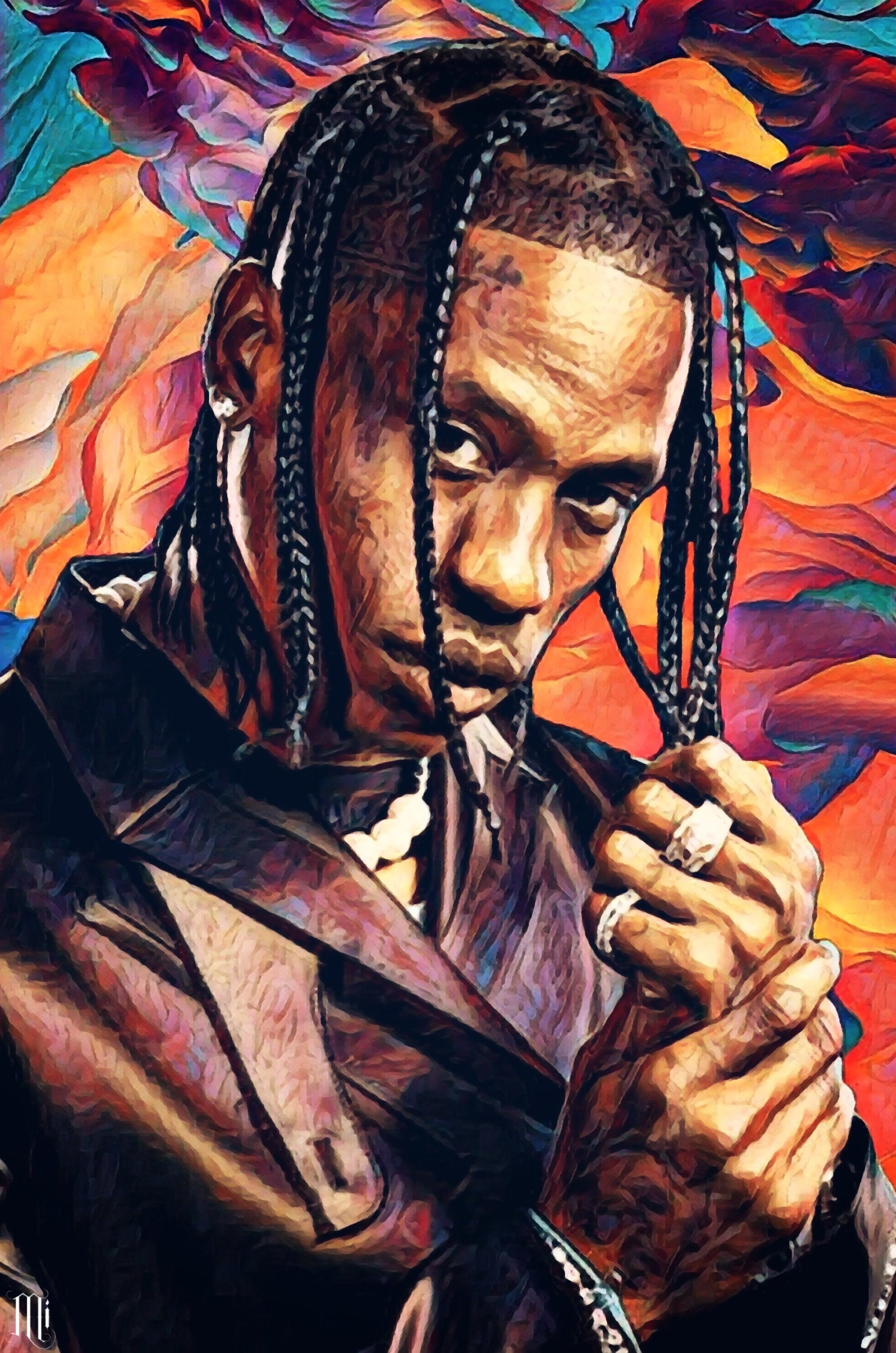 Travis Scott Inspired Art Print 1.5 inch Stretched or Rolled | Etsy