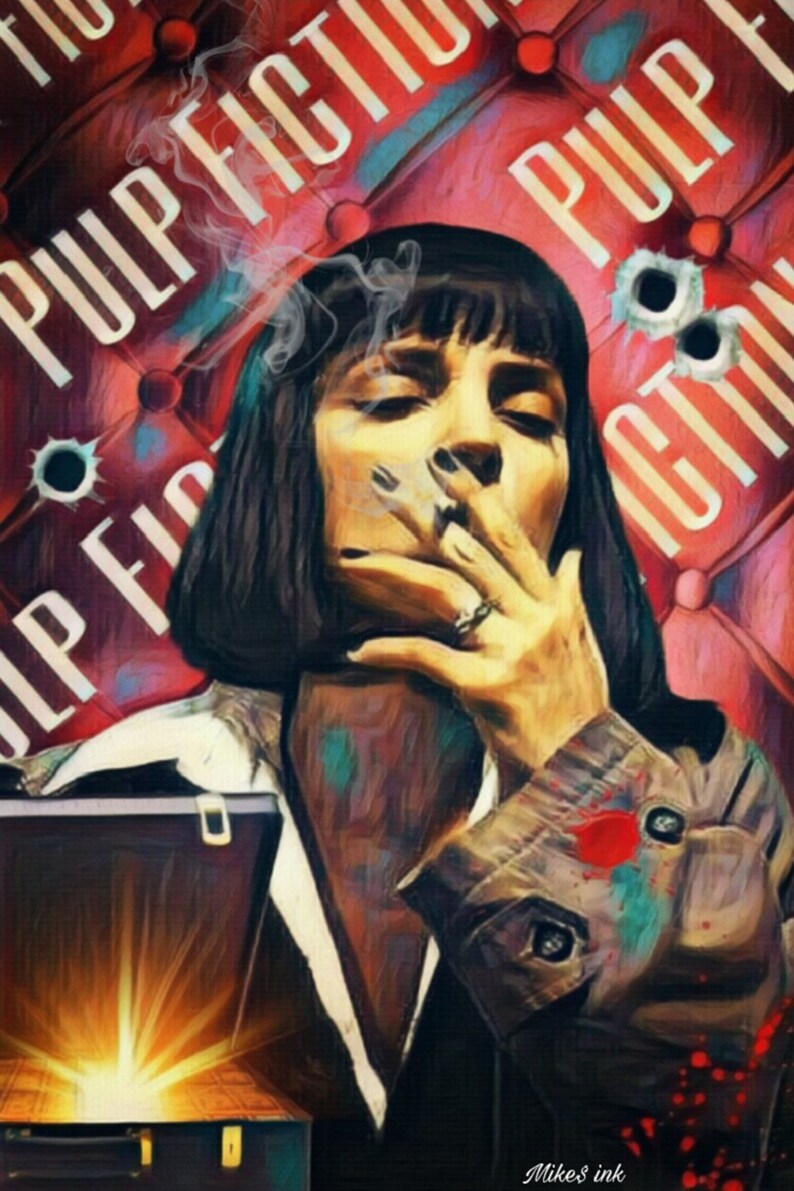 Pulp Fiction Inspired Art Print 15 pulgadas de arte de pared | Etsy