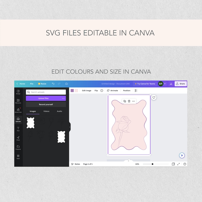 Wavy Square Squiggly SVG Border Frame | Editable Template | Wedding ...
