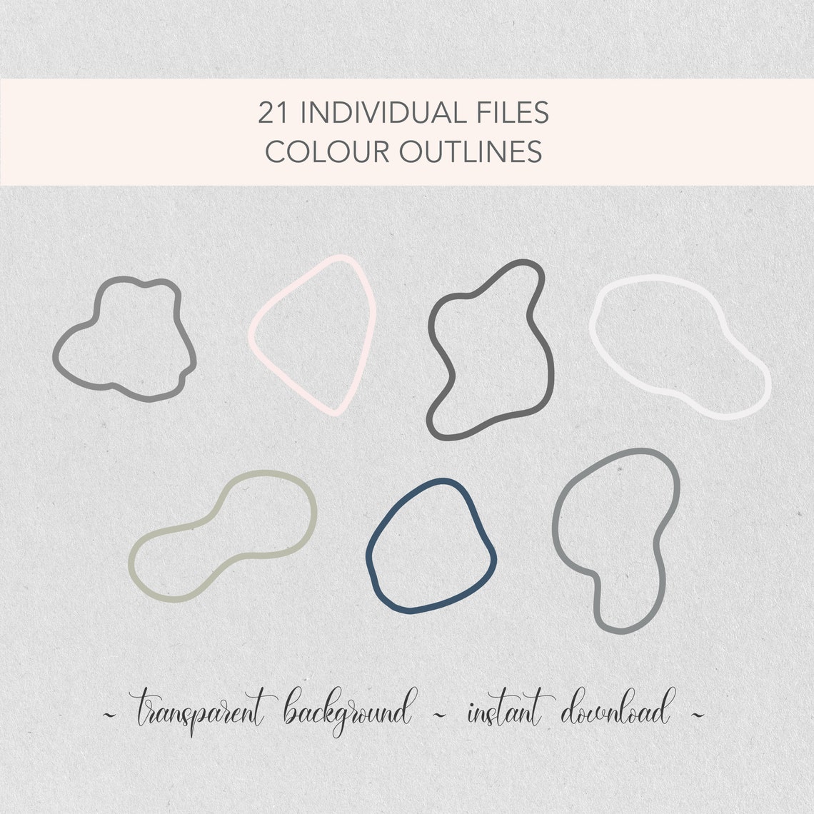 Abstract Organic SVG and PNG Clip Art Shapes Hand Drawn Editable ...